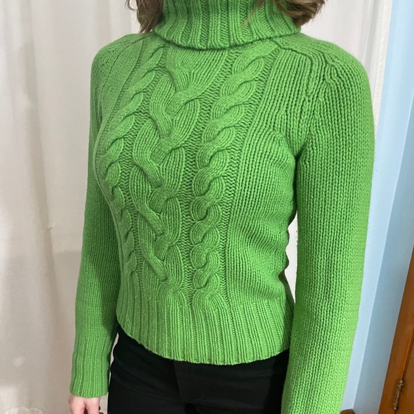 Express | Sweaters | Express Lime Green High Turtleneck Sweater | Poshmark
